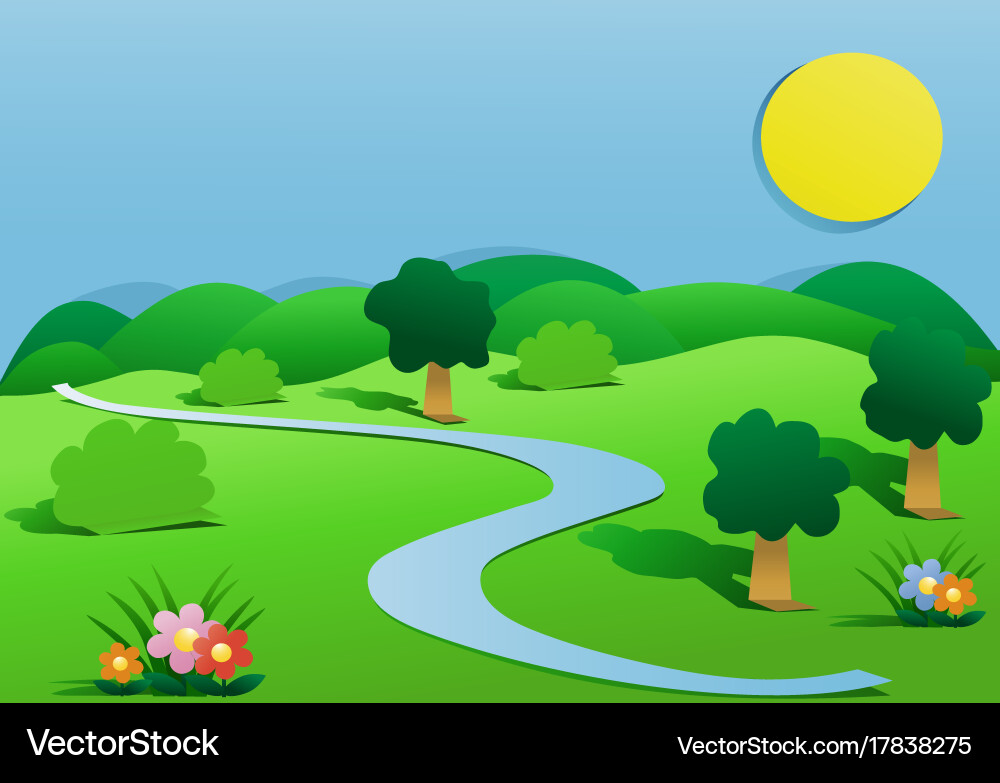 Green country landscape Royalty Free Vector Image