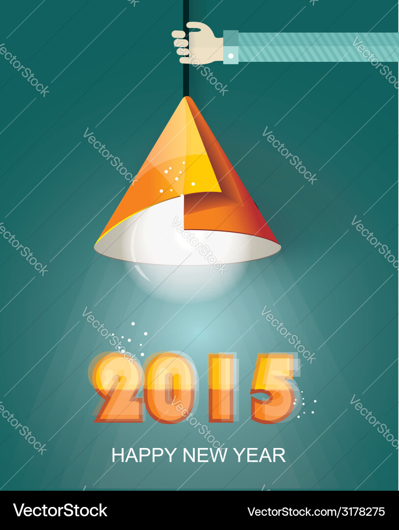 Happy new year 2015 creative greeting card design Vector Image