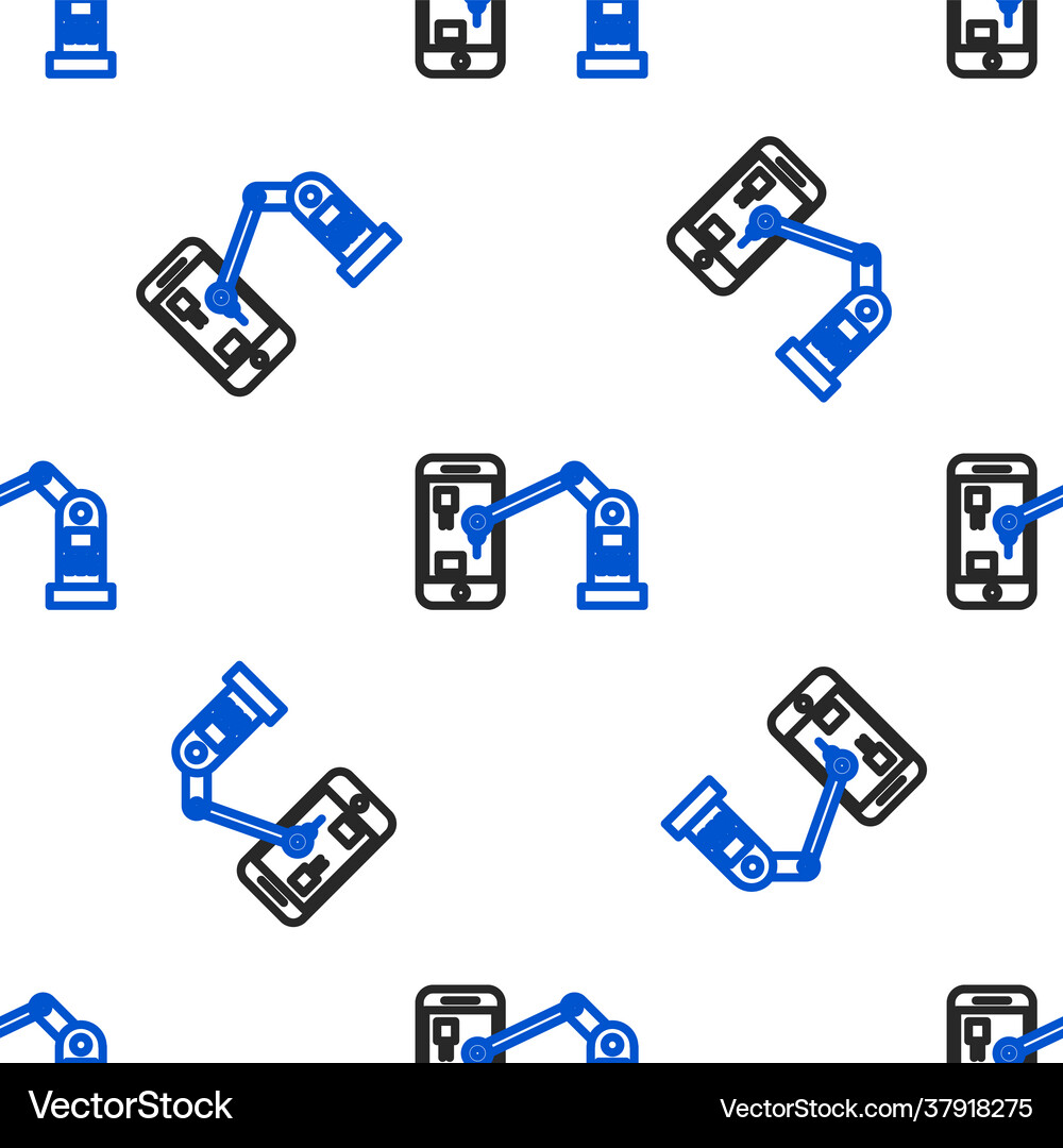 Line industrial machine robotic robot arm hand Vector Image