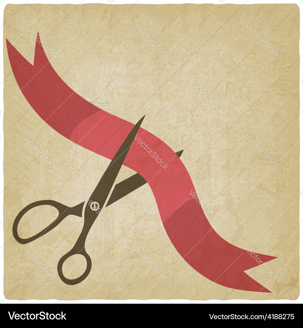 Red Ribbon Cutting Ceremony Royalty Free Vector Image