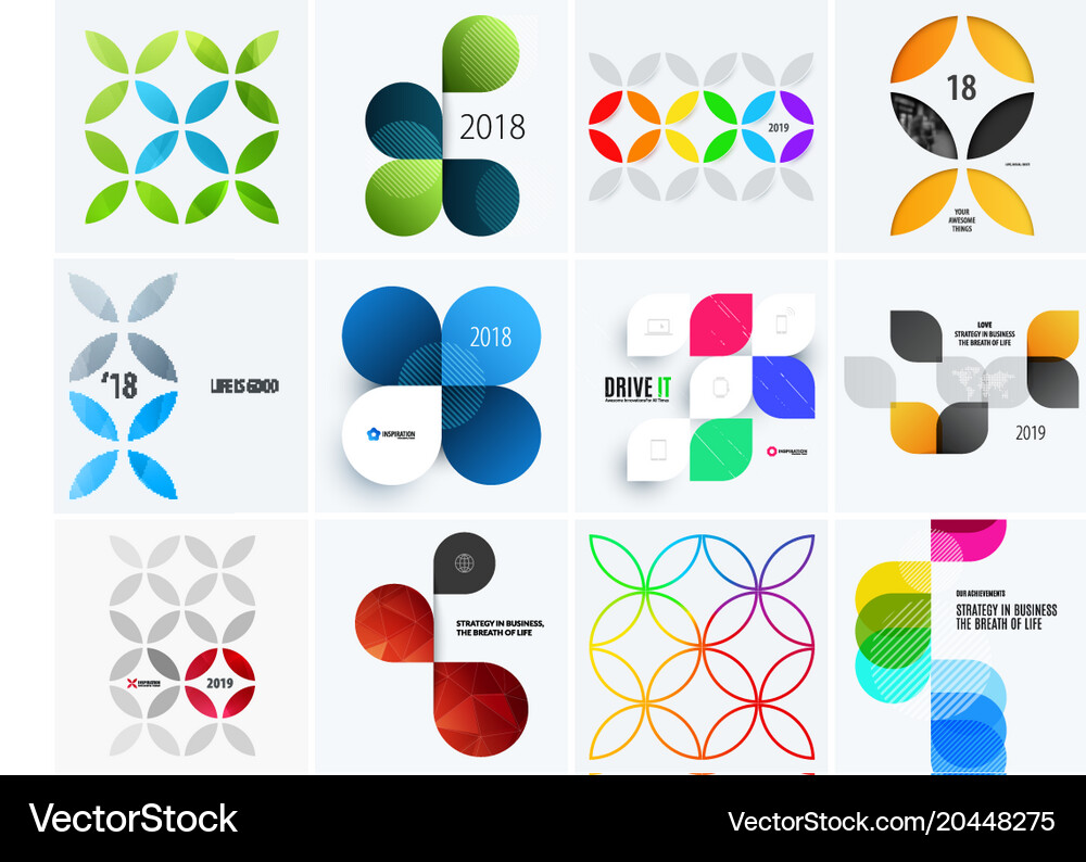 Set of modern design abstract templates creative Vector Image