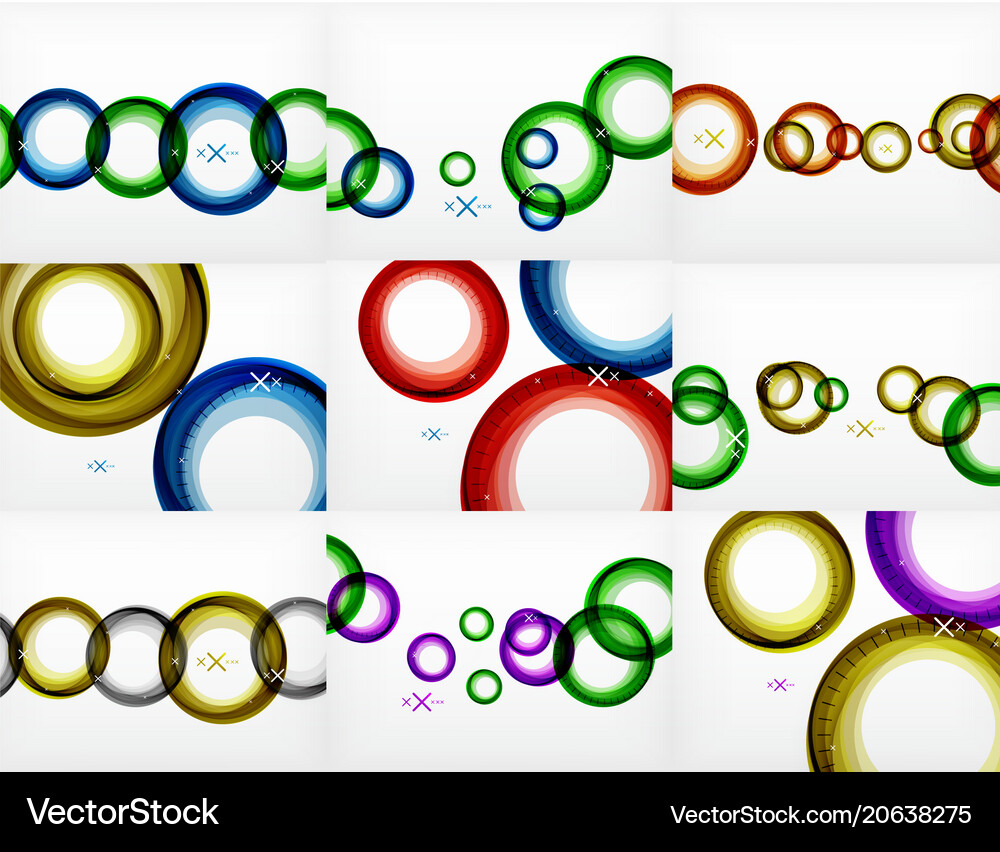 Set of round circle abstract backgrounds Vector Image