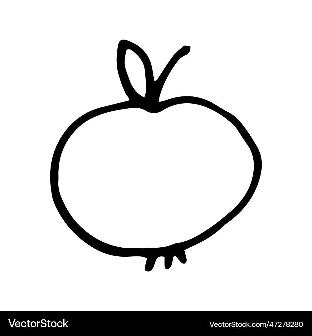 Apple hand drawn in doodle style icon sticker Vector Image