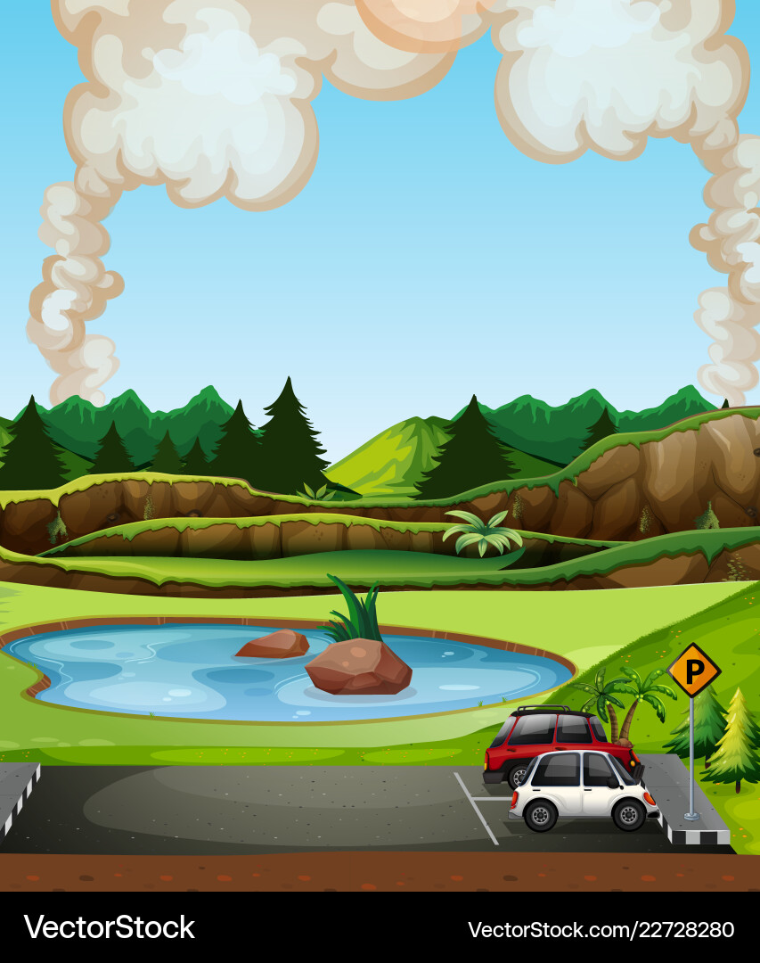 Beautiful green nature landscape Royalty Free Vector Image