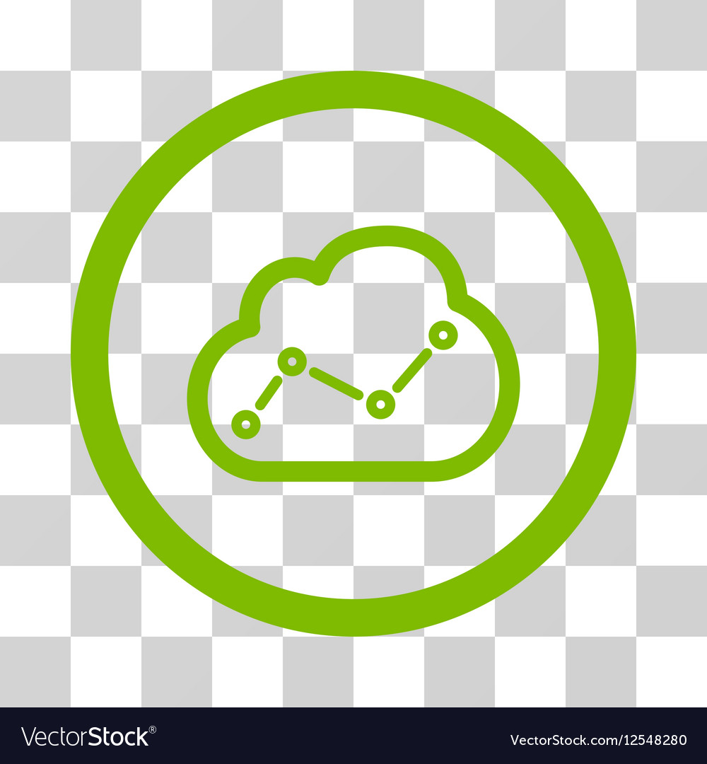 Cloud analytics flat rounded icon Royalty Free Vector Image