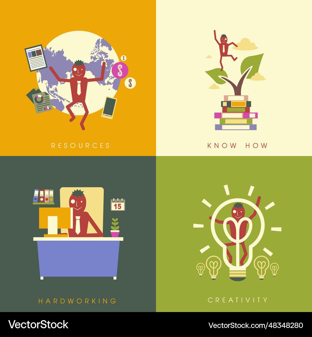 Flat design for business success concepts Vector Image