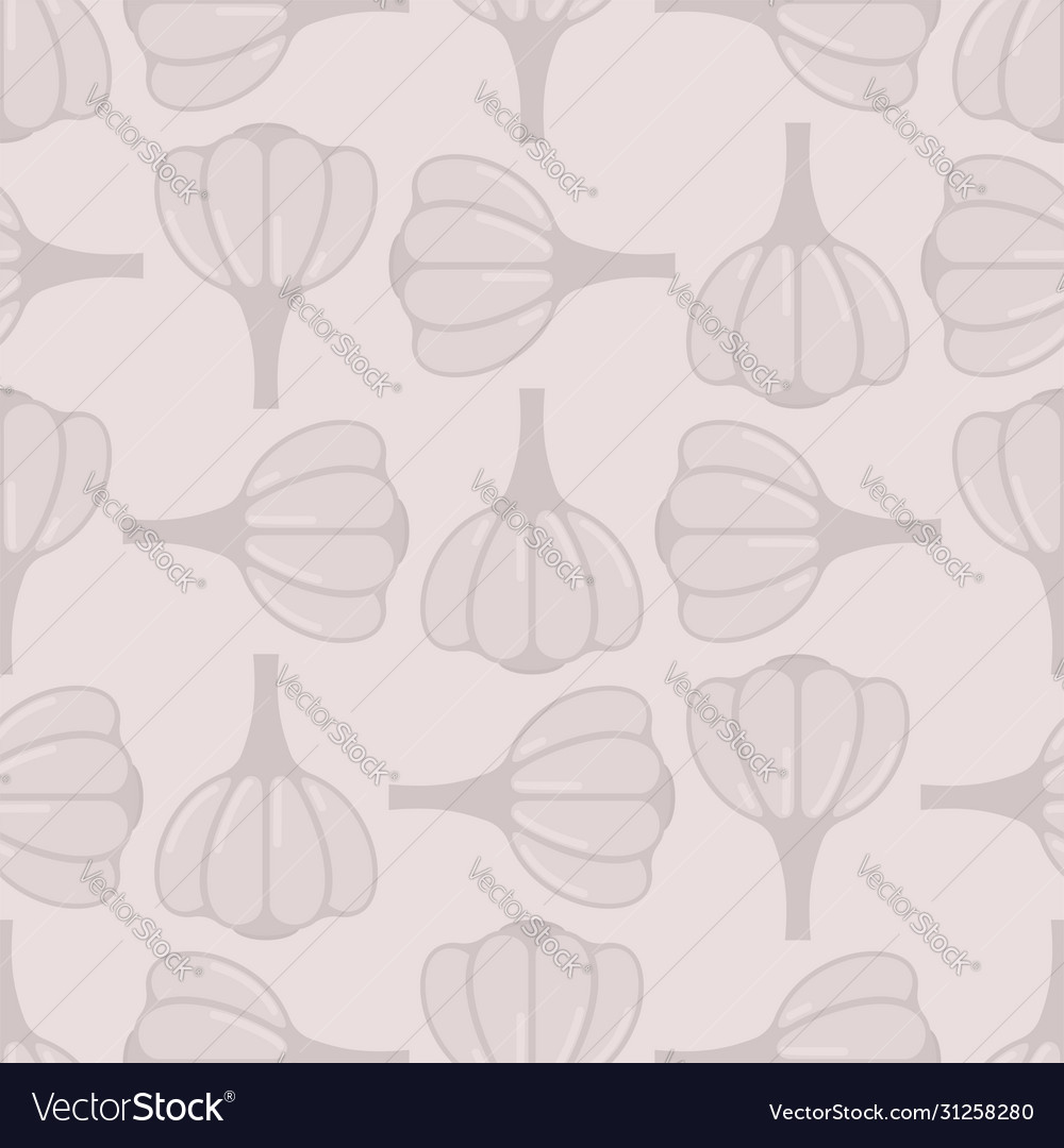 Garlic pattern seamless vegetable background Vector Image