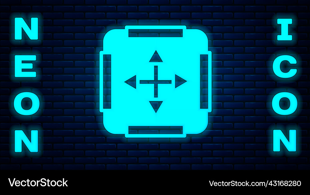 Glowing neon area measurement icon isolated Vector Image