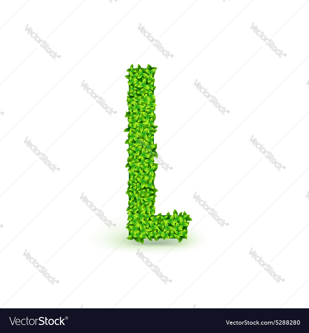 Green leaves font l Royalty Free Vector Image - VectorStock