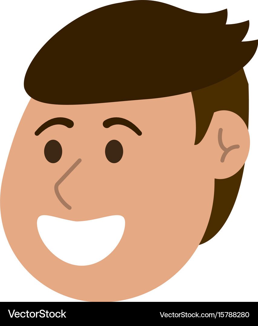 Happy man smiling cartoon icon image Royalty Free Vector