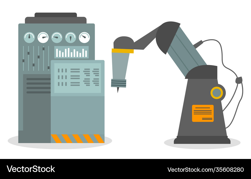 Industrial machine pipes cables motors Royalty Free Vector