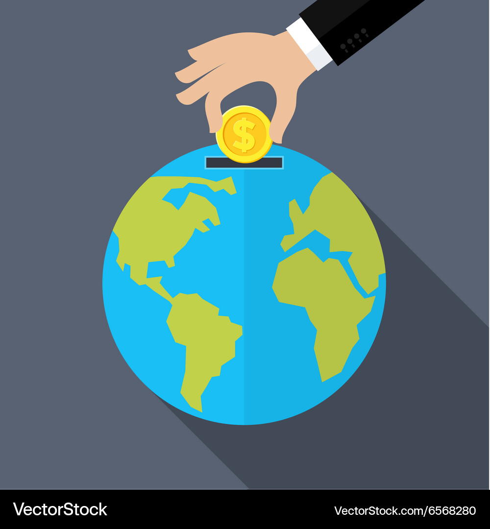 Investment Hand Holding Coin Royalty Free Vector Image