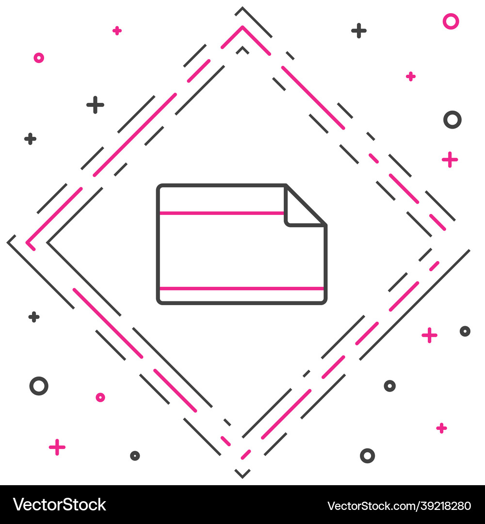 Line paper adhesive sticker with curved corner Vector Image