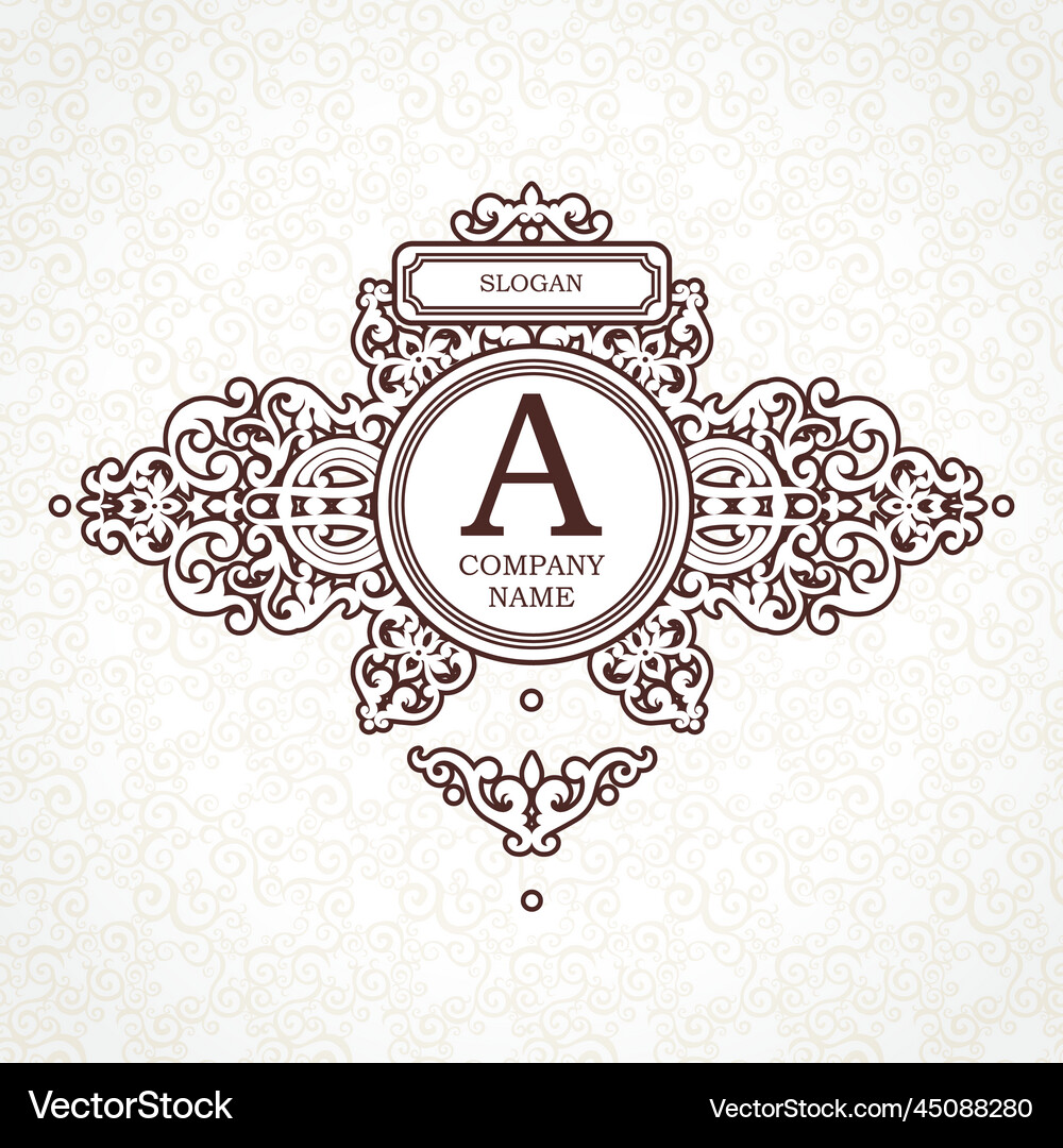 Logo template in victorian style Royalty Free Vector Image