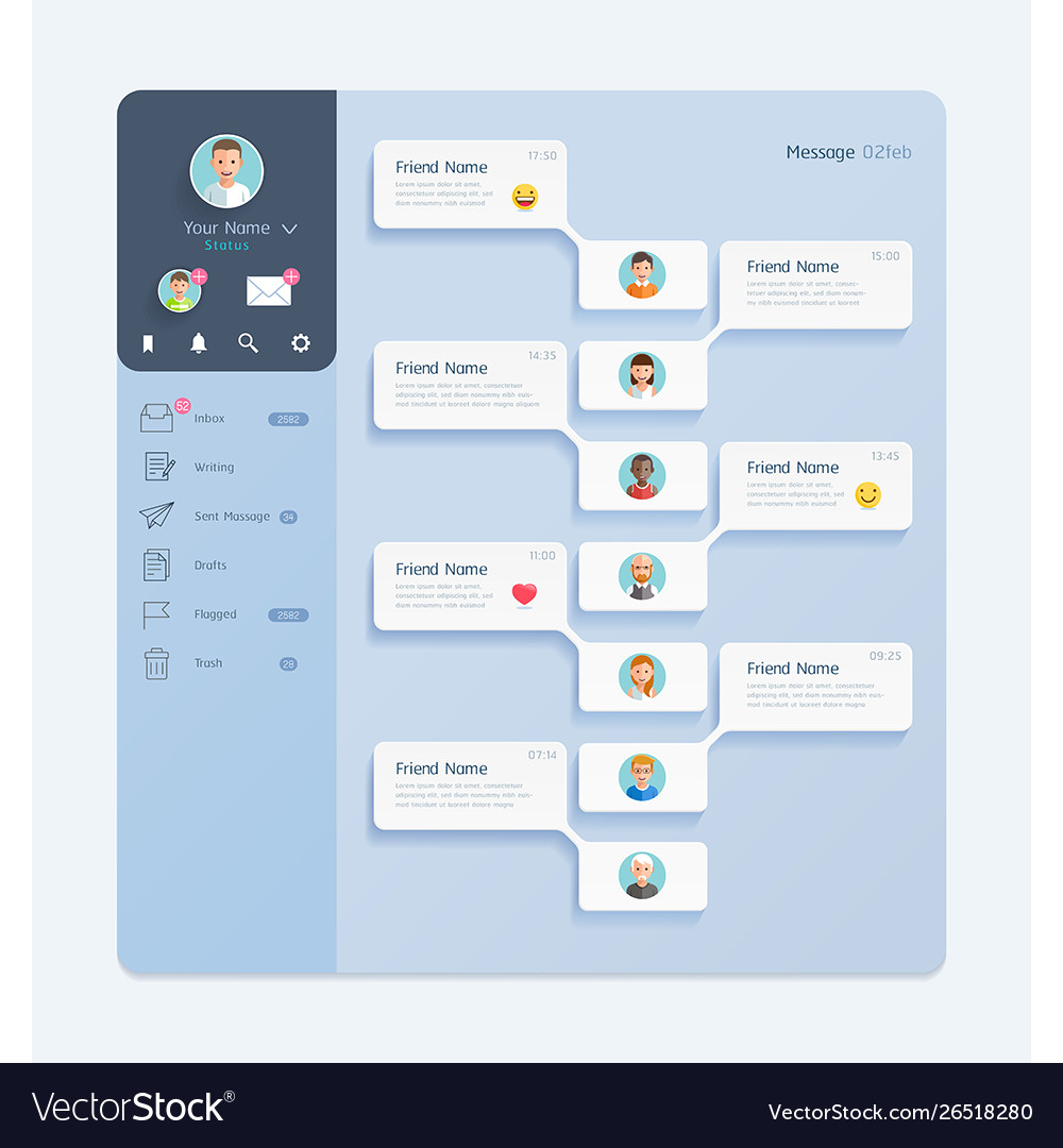 Messenger chat interface with dialogue window Vector Image