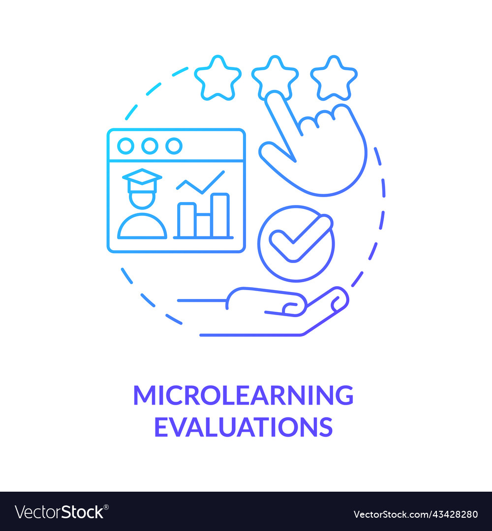 Microlearning evaluations blue gradient concept Vector Image