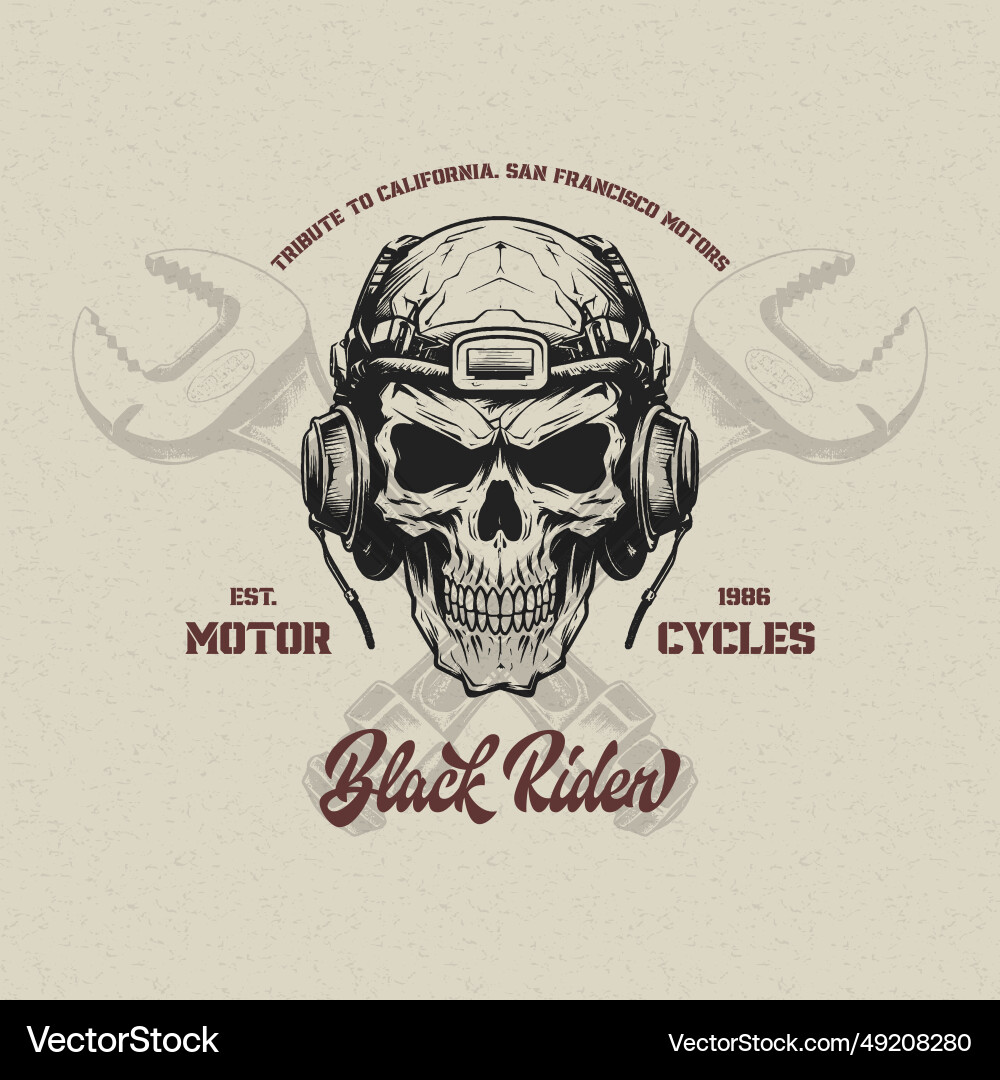 Motorcycle theme vintage t-shirt design Royalty Free Vector