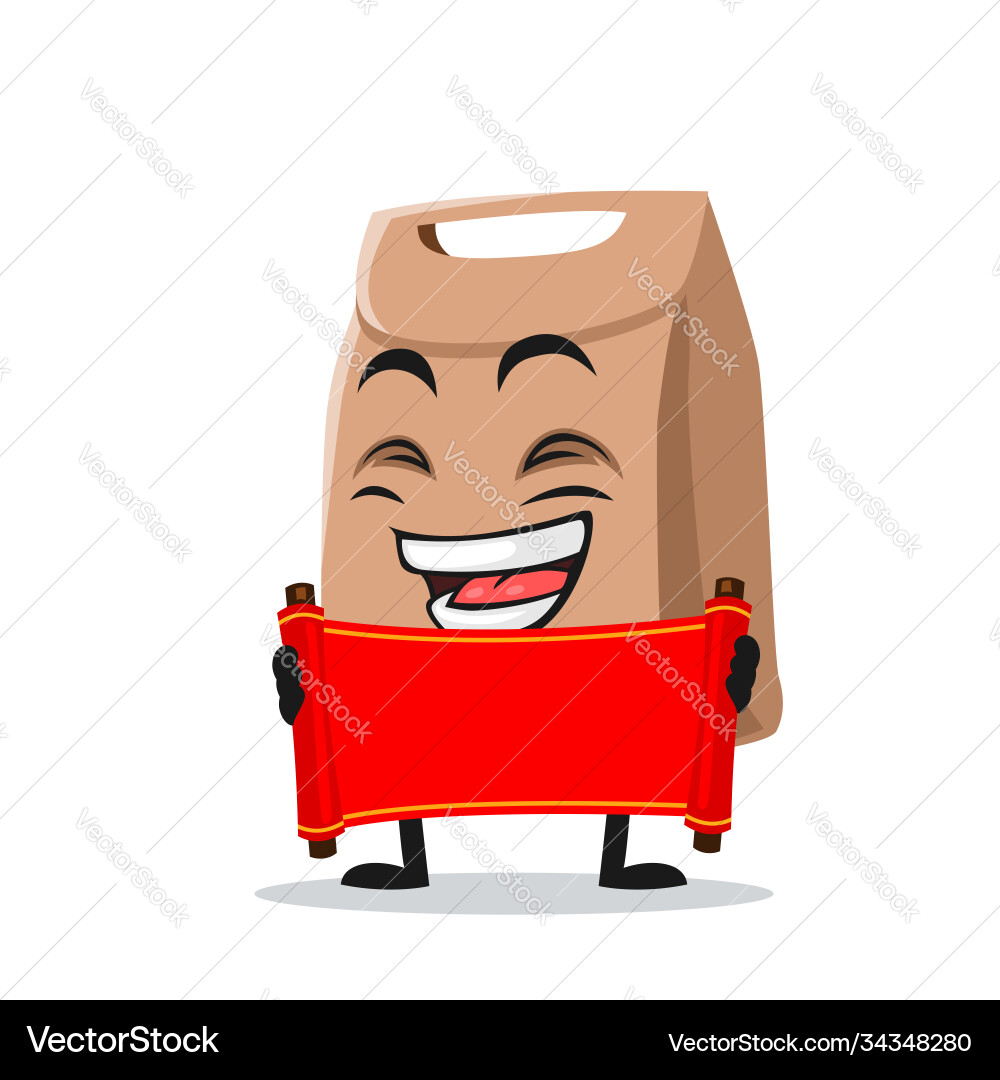 Paper bag mascot or character Royalty Free Vector Image