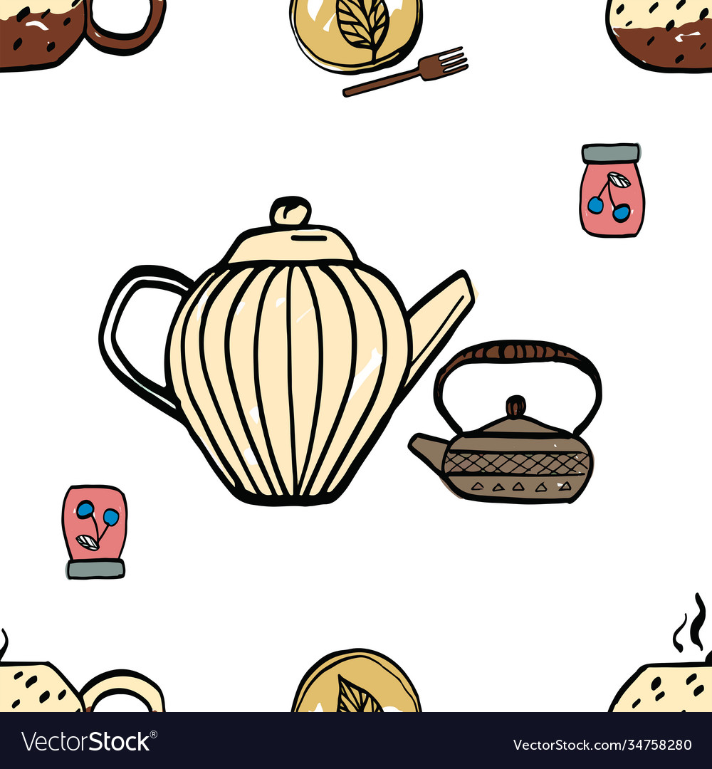 Pattern tea party Royalty Free Vector Image - VectorStock
