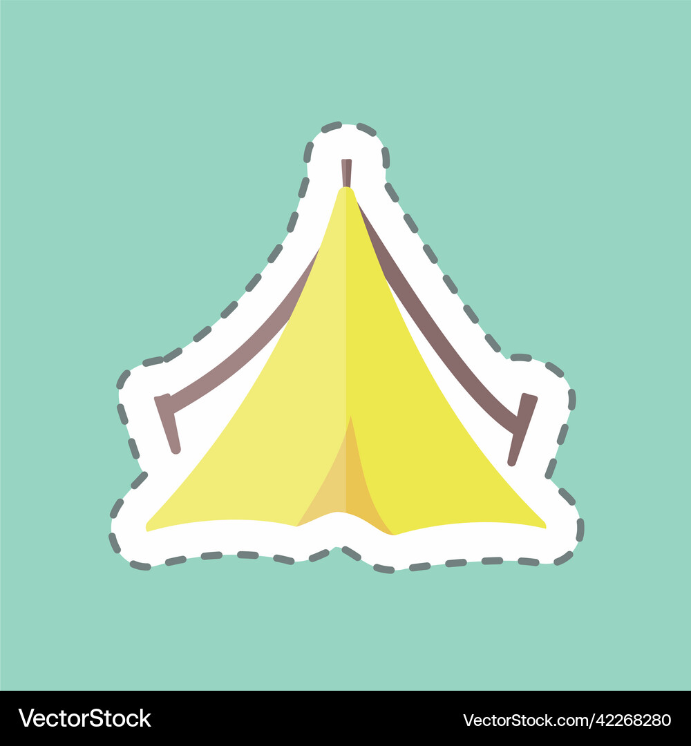 Sticker line cut tent suitable for wild west Vector Image