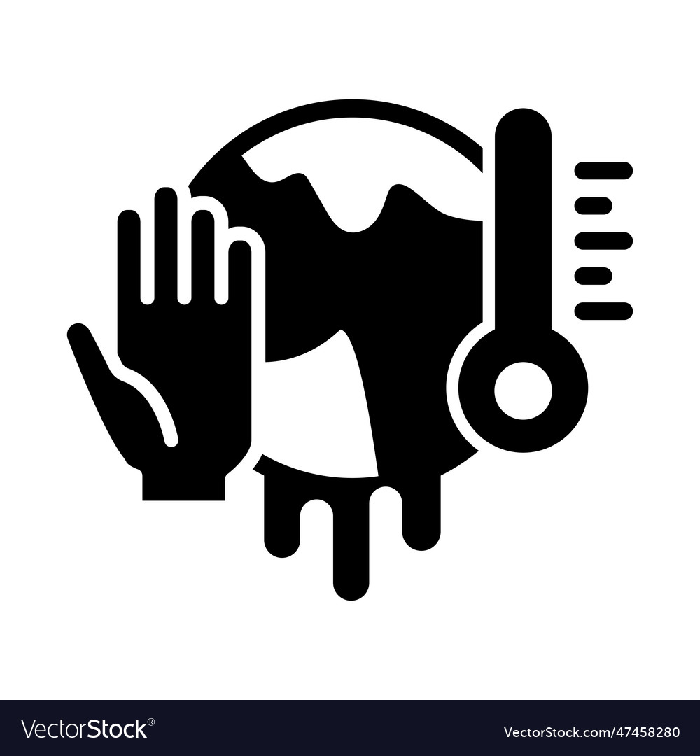 Stop global warming glyph icon for personal Vector Image