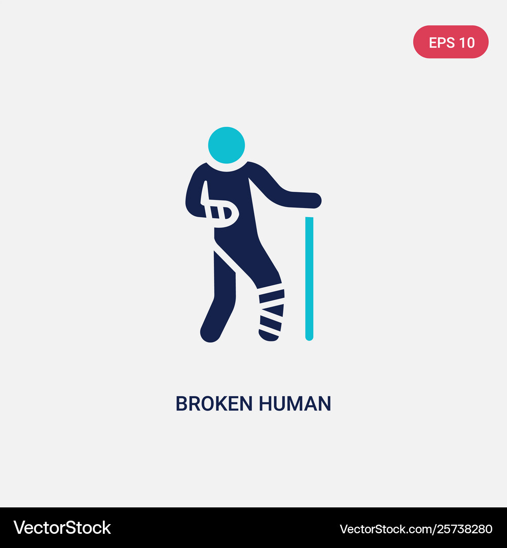 Two color broken human icon from feelings concept Vector Image