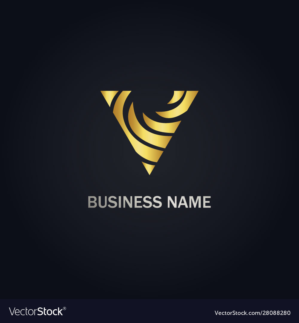 V initial shape line logo Royalty Free Vector Image