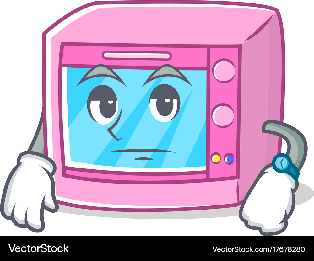 Waiting oven microwave character cartoon Vector Image