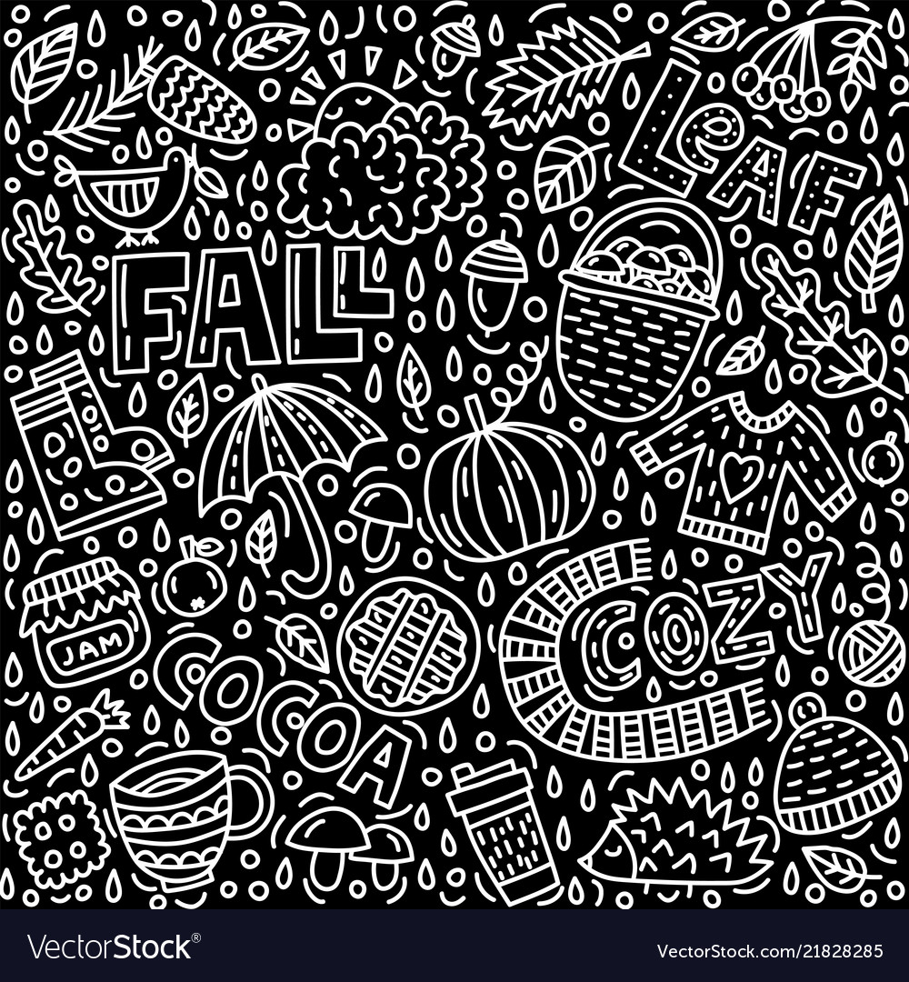 Fall doodle Royalty Free Vector Image - VectorStock