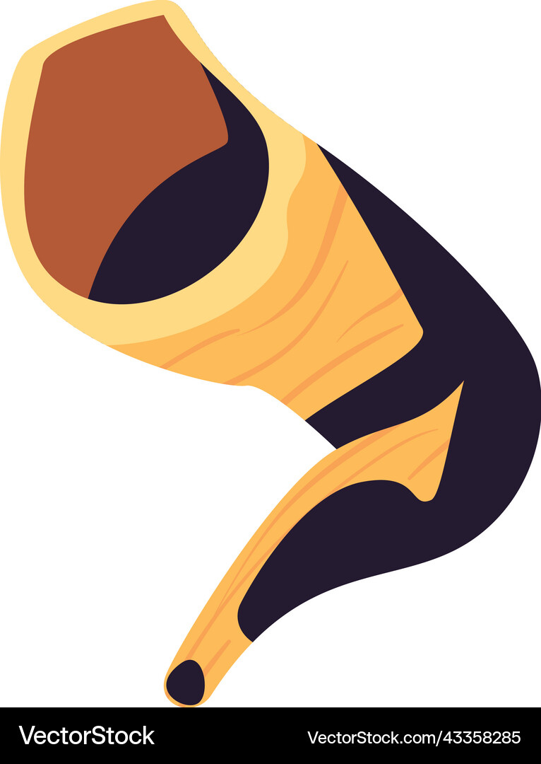 Flat golden horn to blow Royalty Free Vector Image