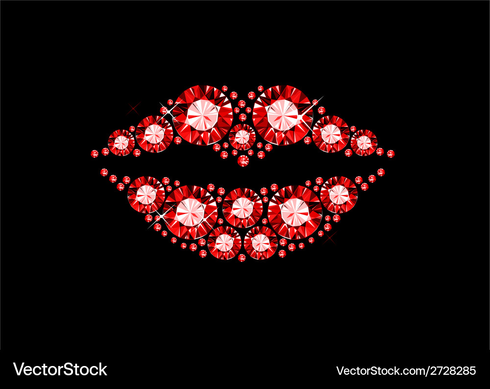 Gem lips Royalty Free Vector Image - VectorStock
