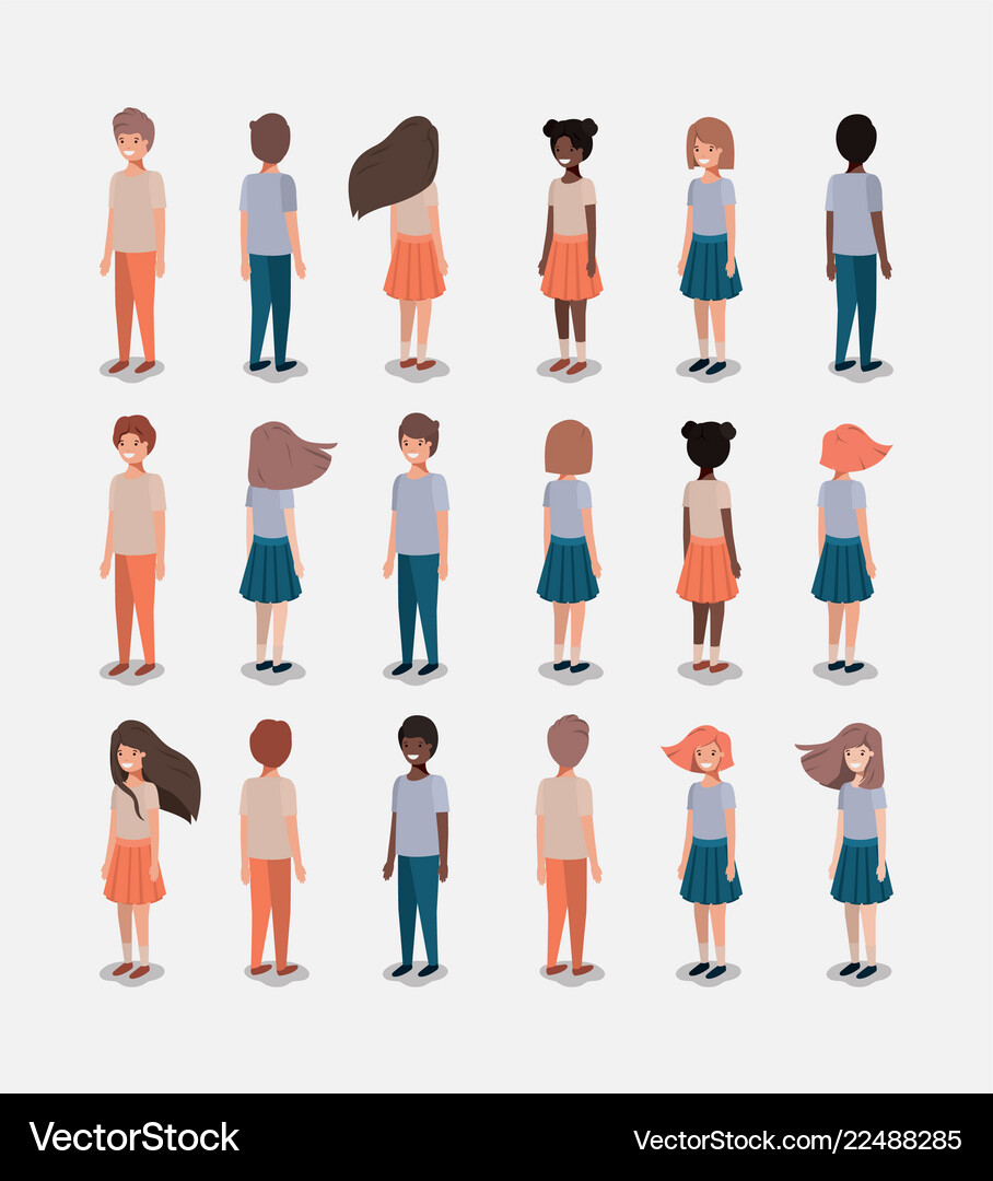 Group of young kids Royalty Free Vector Image - VectorStock