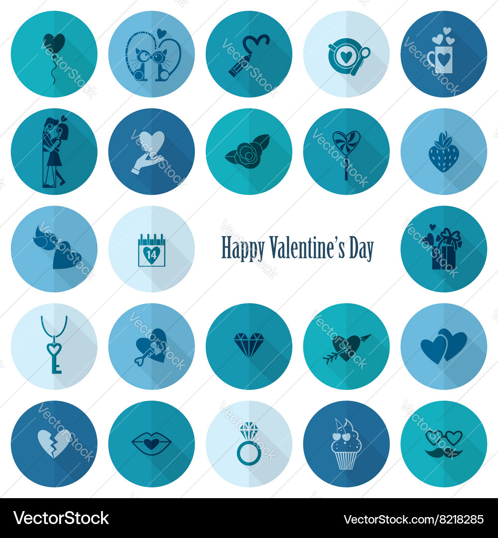 Happy valentines day icons Royalty Free Vector Image