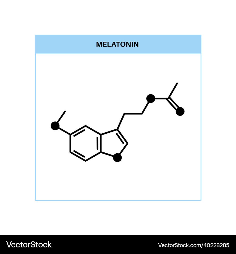 Melatonin chemical formula Royalty Free Vector Image