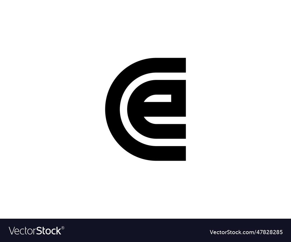 Modern monogram letter ce or ec logo design Vector Image