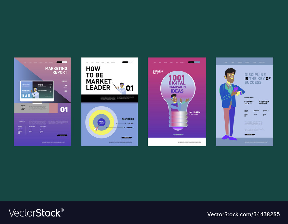 Presentation and website interface layout design Vector Image