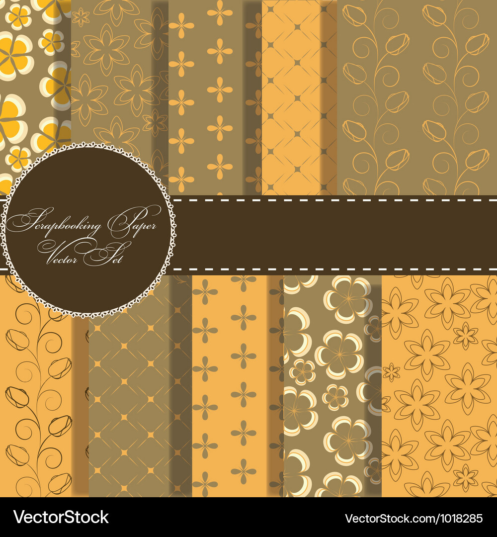 Set of beautiful paper for scrapbook Royalty Free Vector