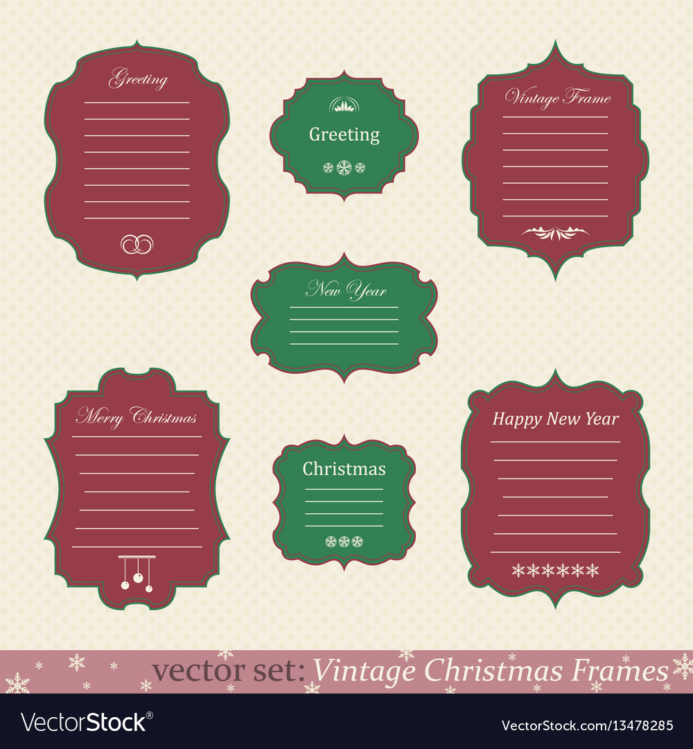 Set vintage christmas frames Royalty Free Vector Image