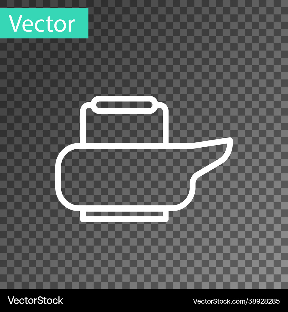 White line bedpan icon isolated on transparent Vector Image