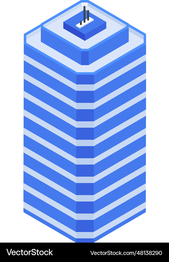 An isometric icon of building Royalty Free Vector Image