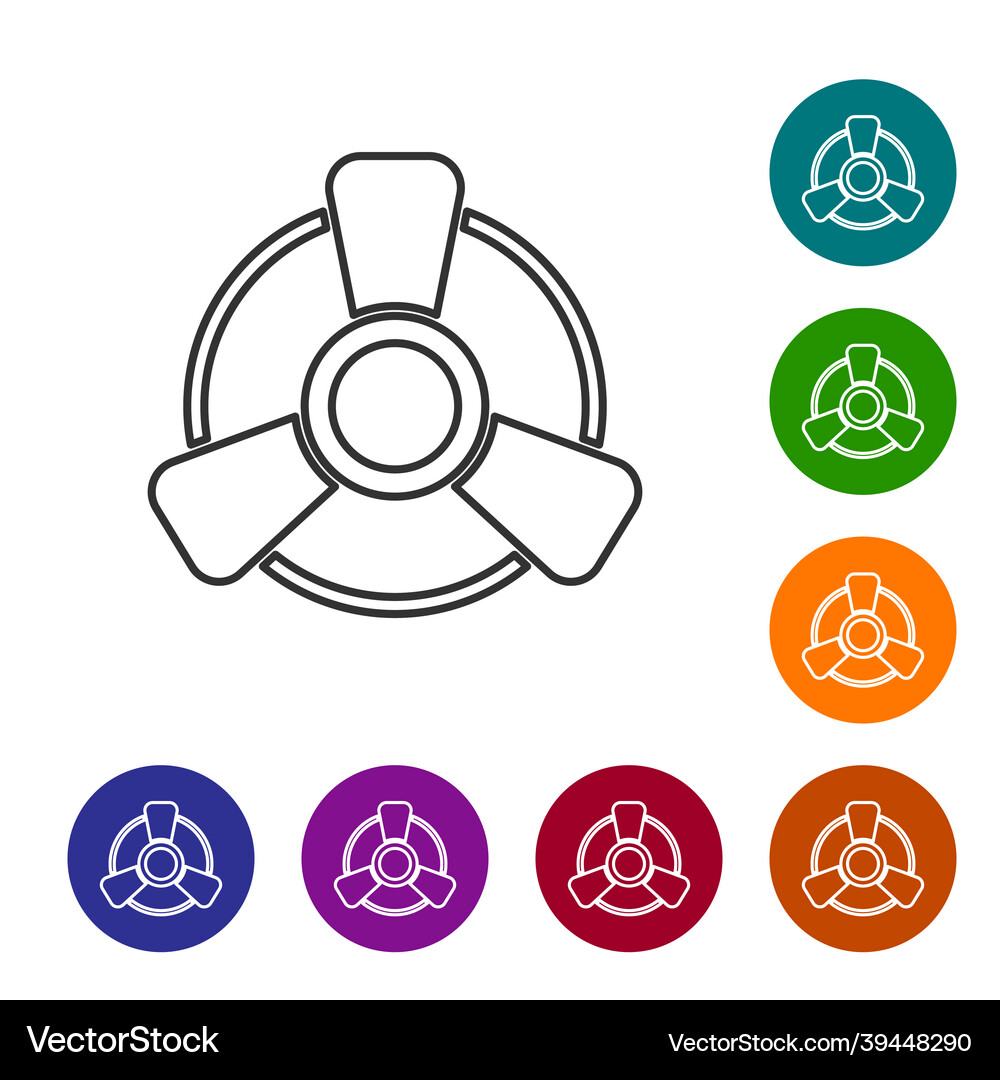 Black line car motor ventilator icon isolated Vector Image