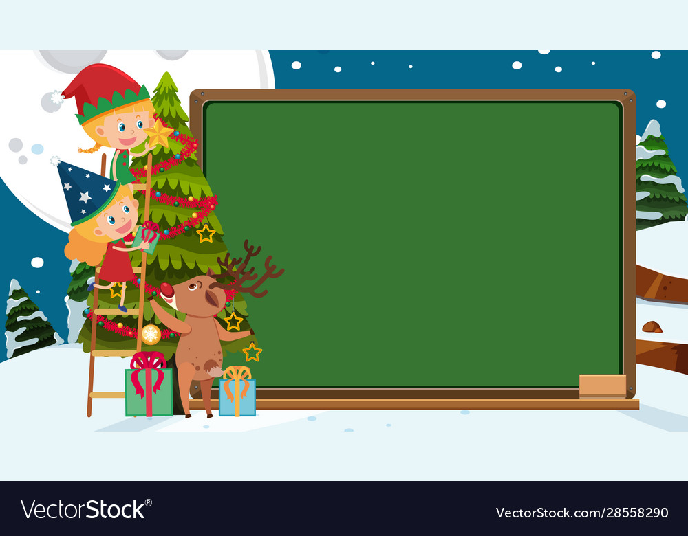 Border template with christmas theme in background