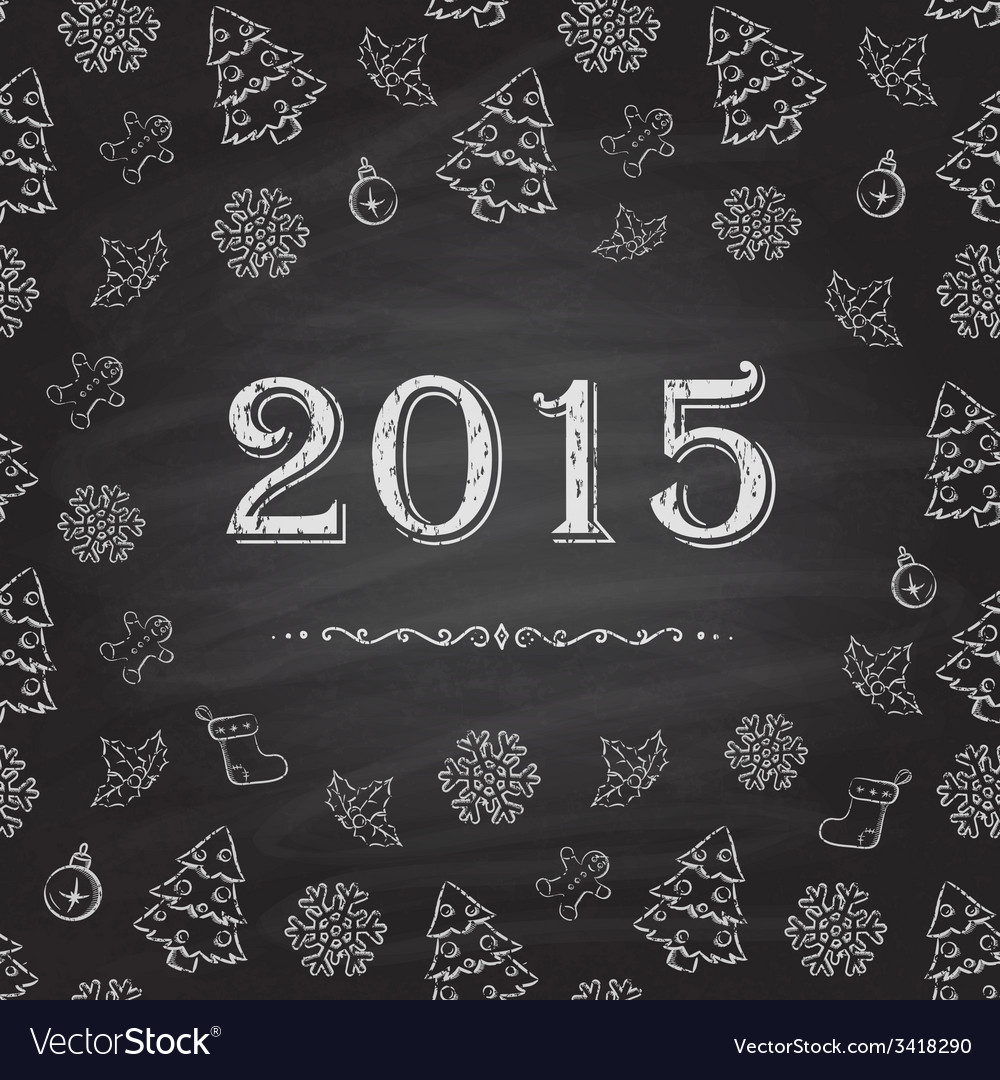 Christmas or new year chalkboard design Royalty Free Vector
