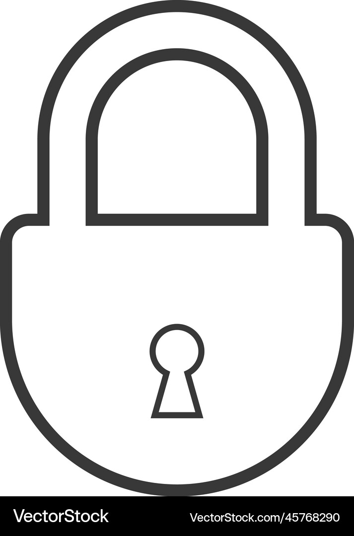 Close outline padlock icon locked and lock Vector Image