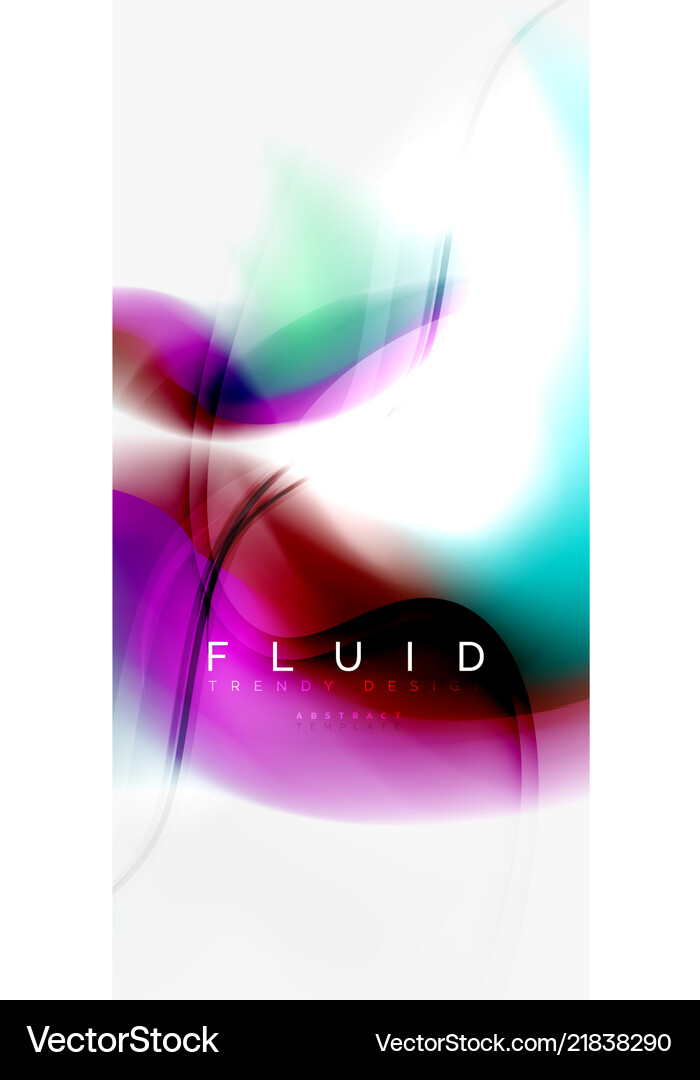 Color flowing wave trendy liquid design template Vector Image