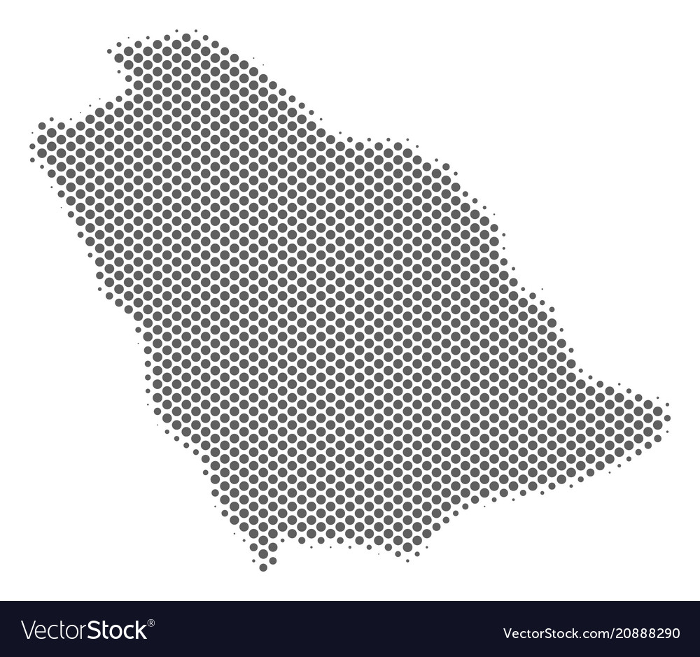 Halftone grey saudi arabia map Royalty Free Vector Image