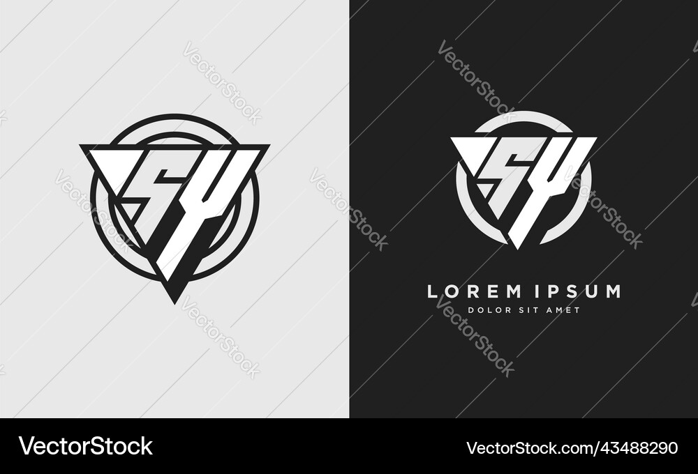 Letter sy triangle logo icon modern stylish Vector Image