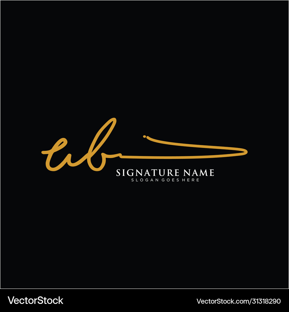 Letter ub signature logo template Royalty Free Vector Image