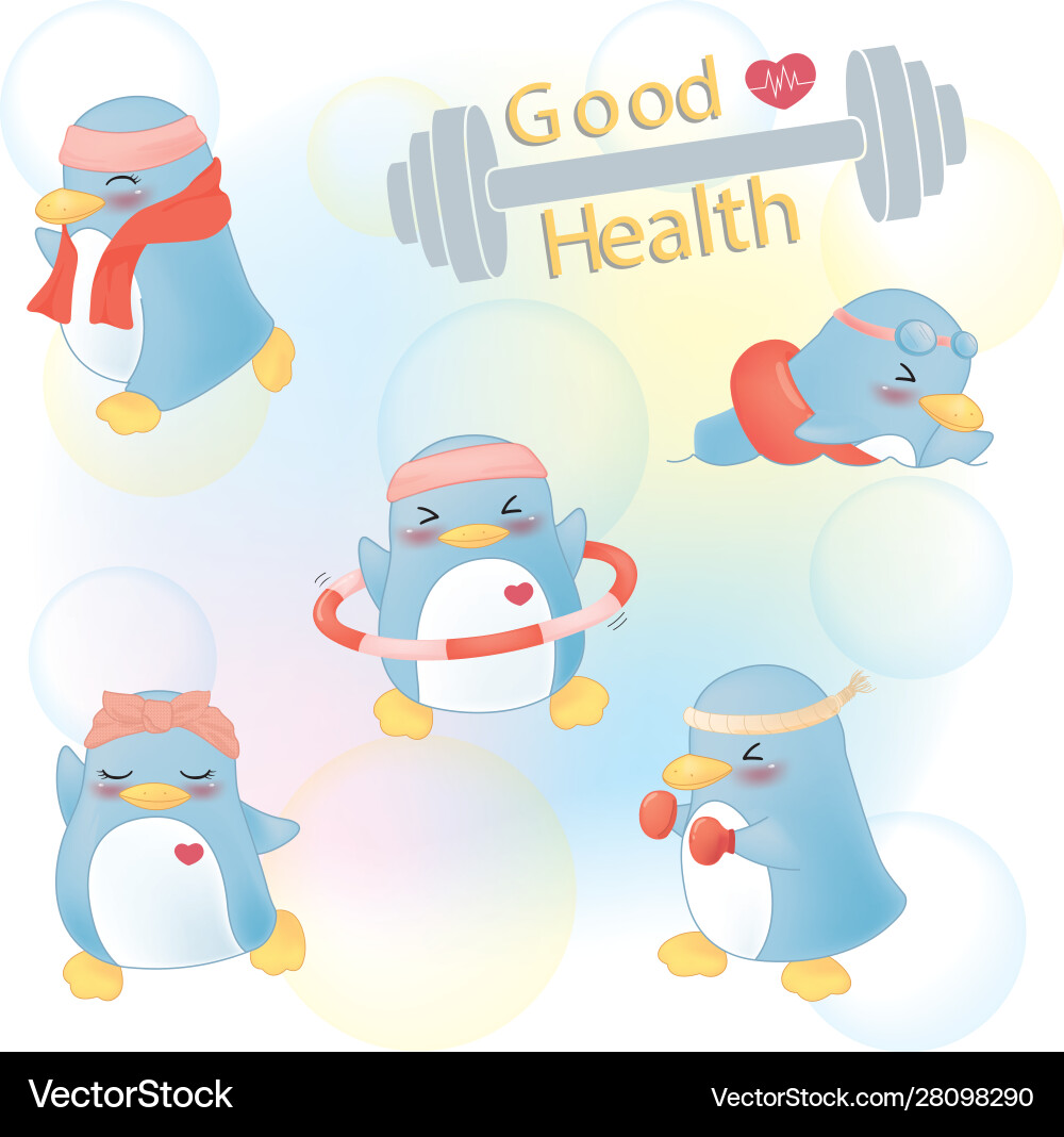 Penguin-exercise-fitness Royalty Free Vector Image