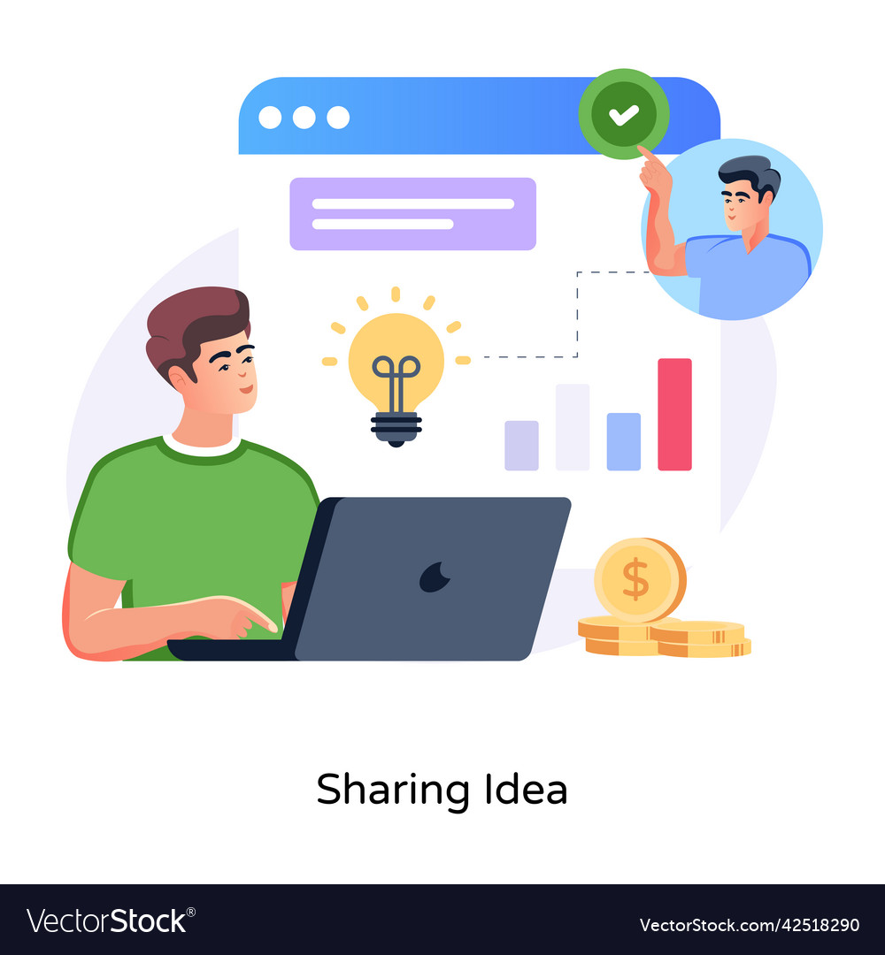 Sharing idea Royalty Free Vector Image - VectorStock